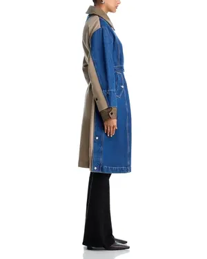 3.1 Phillip Lim Denim Combo Trench Coat