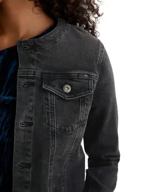 Ag Robyn Collarless Denim Jacket