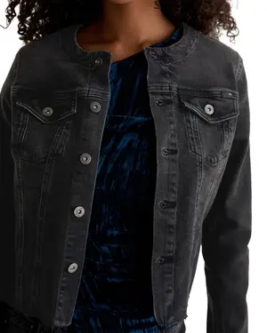 Ag Robyn Collarless Denim Jacket - Nebula