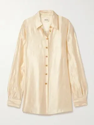 Khaite Auryn Satin-twill Shirt