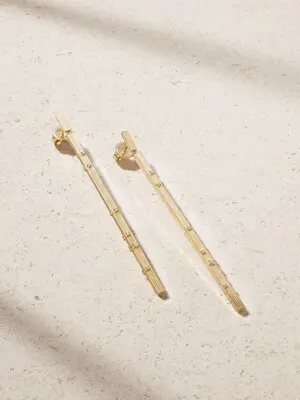 SYDNEY EVAN Fluted Bar 14-karat Diamond Earrings - Gold