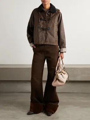Barbour Myra Leather-trimmed Cotton Hooded Jacket