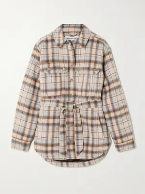 Veronica Beard Mikaela Belted Flannel Jacket