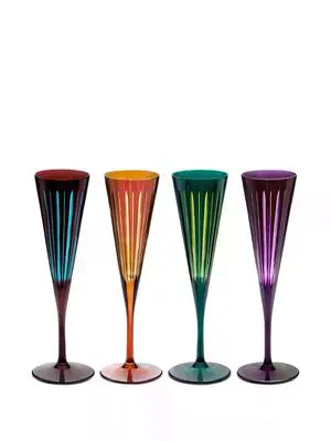 L'Objet Prism Champagne Flutes Set - Blue