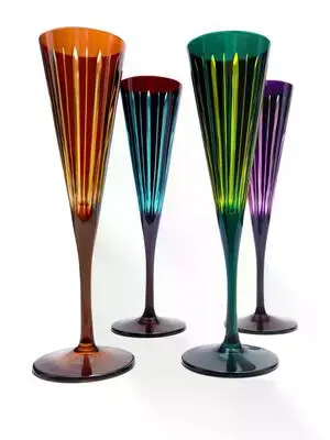 L'Objet Prism Champagne Flutes Set - Blue
