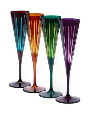 L'Objet Prism Champagne Flutes Set - Blue