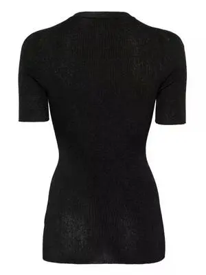 Rochas Logo-appliqué Knitted T-shirt - Black