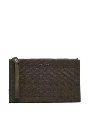 ORTIGNI Woven Clutch - Brown