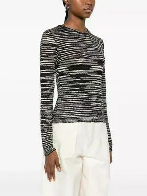 Missoni Striped Round-neck Sweater - Black