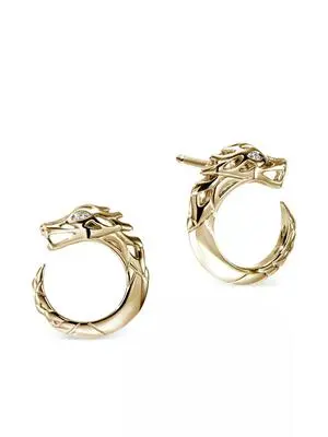 John Hardy 14k Yellow Naga Diamond Earrings - Gold