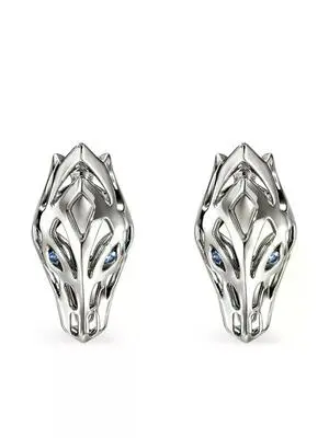 John Hardy Sterling Naga Sapphire Earrings - Silver