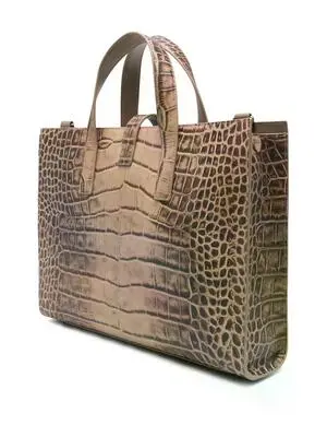 Emporio Armani Crocodile-effect Tote Bag
