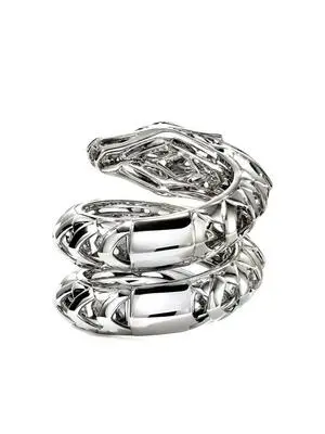 John Hardy Sterling Naga Diamond And Sapphire Ring - Silver