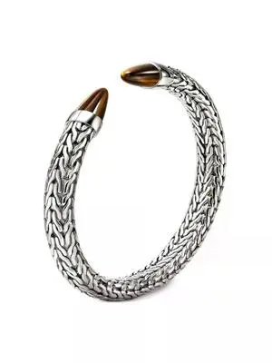 John Hardy Sterling Spear Tiger's Eye Cuff Bracelet