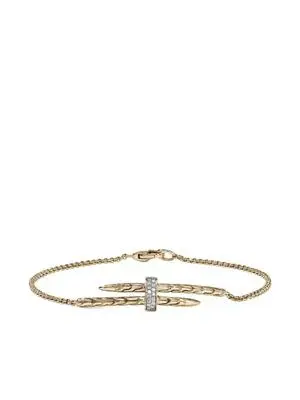 John Hardy 14k Yellow Spear Station Diamond Bracelet - Gold