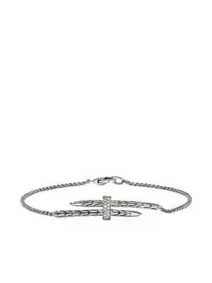 John Hardy Sterling Spear Station Diamond Bracelet - Silver