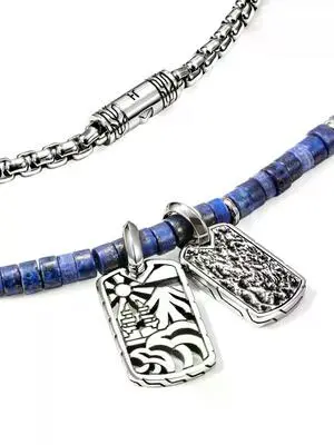 John Hardy Sterling Lapis Lazuli Tag Necklace - Silver