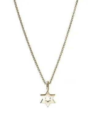John Hardy 14k Yellow Star Of David Diamond Necklace