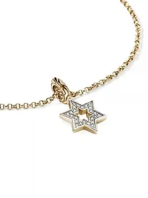 John Hardy 14k Yellow Star Of David Diamond Necklace