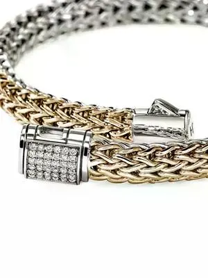 John Hardy Sterling Silver And 14k Yellow Icon Diamond Bracelet - Gold