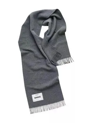 MAGNIBERG Logo-appliqué Fringed Scarf - Grey