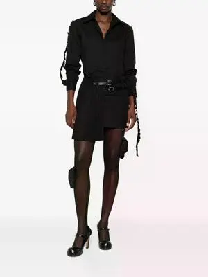 Coperni Pleated Belted Mini Skirt - Black