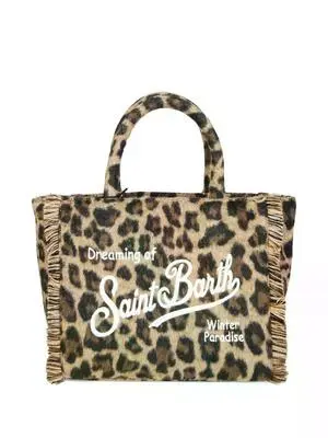 MC2 SAINT BARTH Colette Leopard Felt Tote Bag - Neutrals