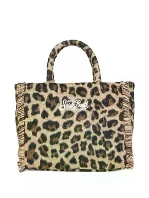 MC2 SAINT BARTH Colette Leopard Felt Tote Bag - Neutrals