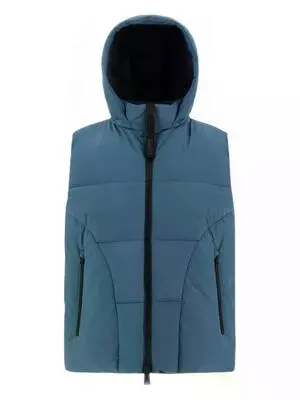 Herno Hooded Zip Gilet - Blue