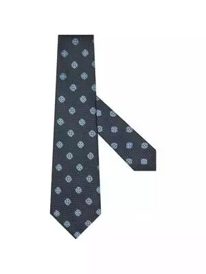 Zegna Floral-pattern Silk Neck Tie
