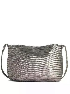 Dragon Diffusion Woven Leather Shoulder Bag - Silver