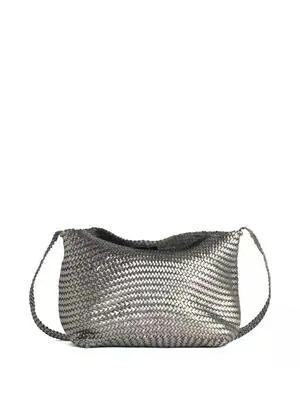 Dragon Diffusion Woven Leather Shoulder Bag - Silver
