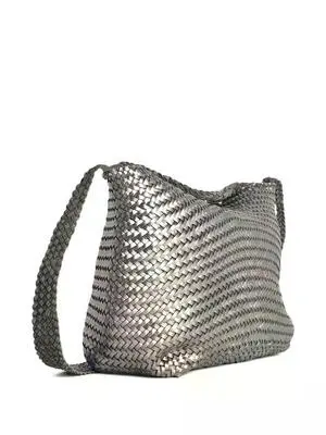 Dragon Diffusion Woven Leather Shoulder Bag - Silver