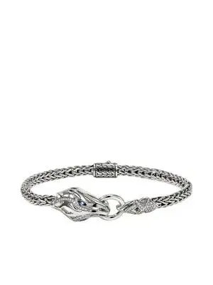 John Hardy Sterling Naga Diamond And Sapphire Bracelet - Silver
