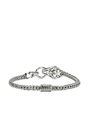 John Hardy Sterling Naga Diamond And Sapphire Bracelet