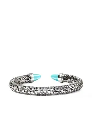 John Hardy Sterling Spear Turquoise Cuff Bracelet - Silver