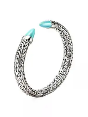 John Hardy Sterling Spear Turquoise Cuff Bracelet - Silver