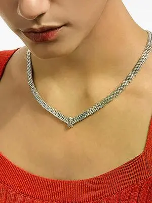 John Hardy Sterling Icon Link Diamond Necklace - Silver