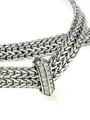 John Hardy Sterling Icon Link Diamond Necklace - Silver