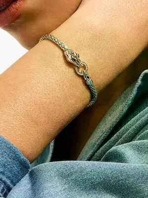 John Hardy Sterling Naga Bracelet With Diamond And Sapphire - Silver