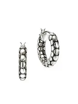 John Hardy Sterling Dot Hoop Earrings - Silver