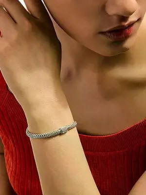 John Hardy Sterling Icon Diamond Bracelet - Silver