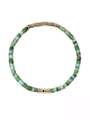 John Hardy 14k Yellow Gold Multi-stone Beaded Bracelet - Green