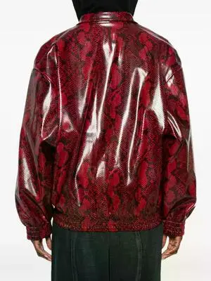 Gcds Snakeskin-effect Faux-leather Jacket