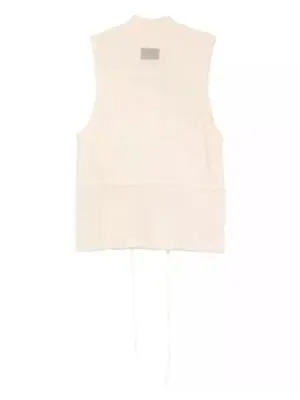 AYA MUSE Button-up Vest With Flap Pockets - Neutrals