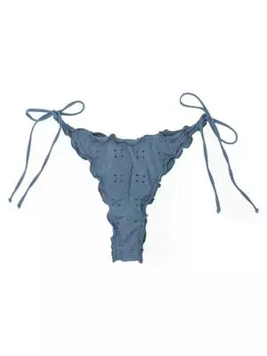 MC2 SAINT BARTH Embroidered Eyelet Bikini Bottom - Blue