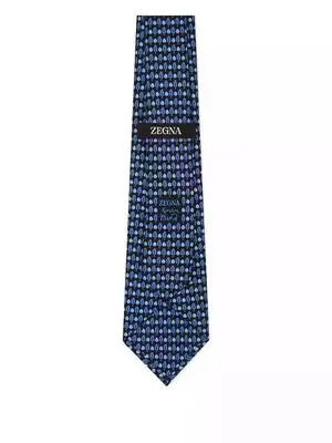 Zegna Leaf-print Neck Tie