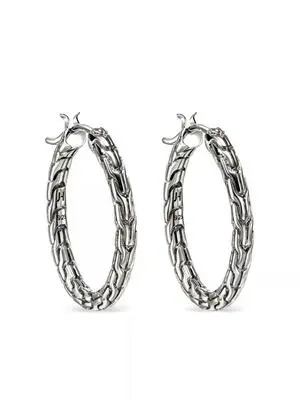 John Hardy Sterling 22mm Jh Essential Hoop Earrings - Silver