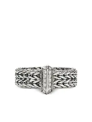 John Hardy Sterling Diamond Ring - Silver
