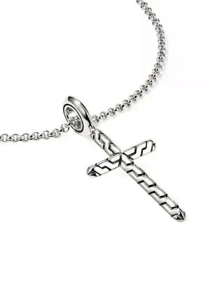 John Hardy Sterling Cross Pendant Necklace - Silver